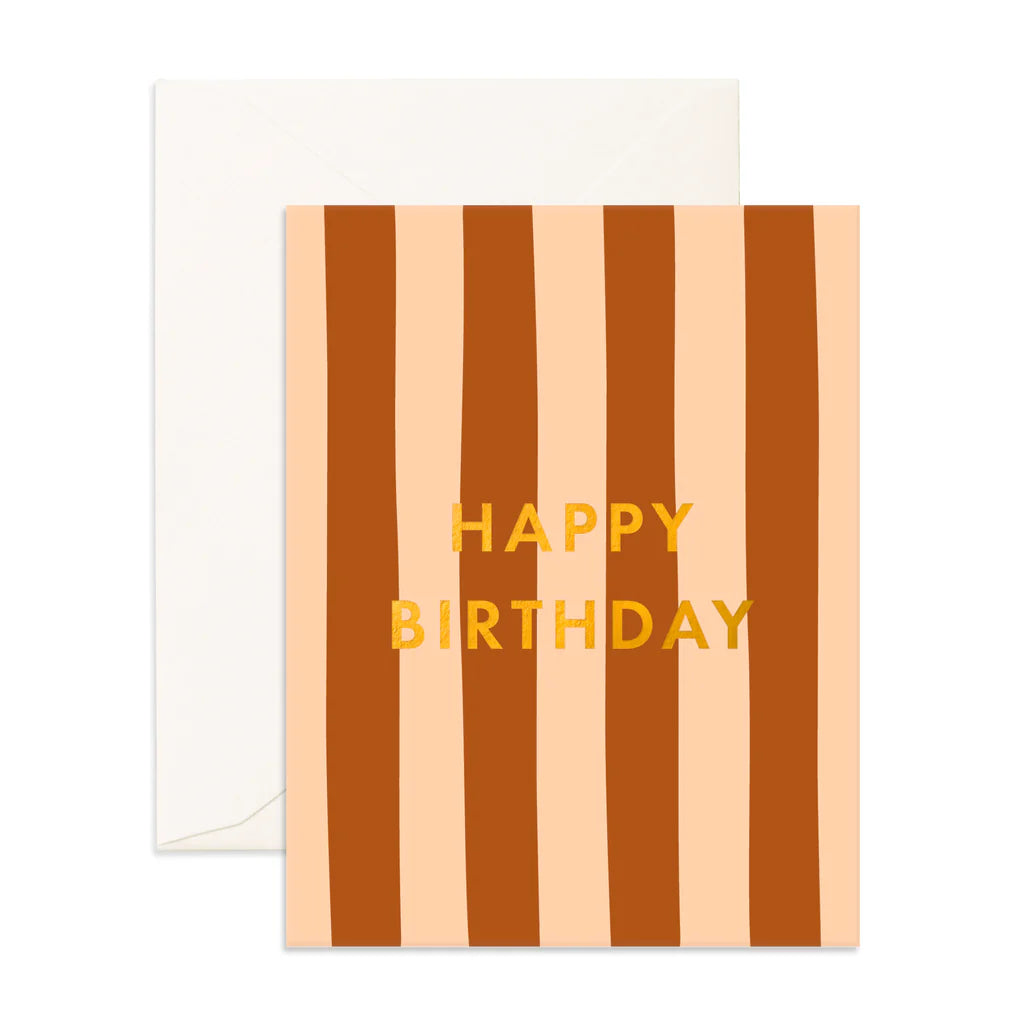 Birthday Rust Stripe Greeting Card by Fox & Fallow – Core Lifestyle Store